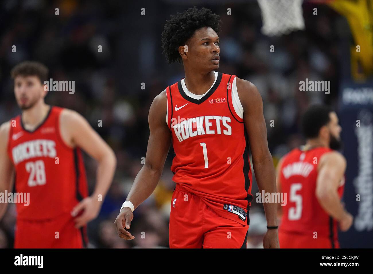 Houston Rockets forward Amen Thompson (1) in the second half of an NBA ...