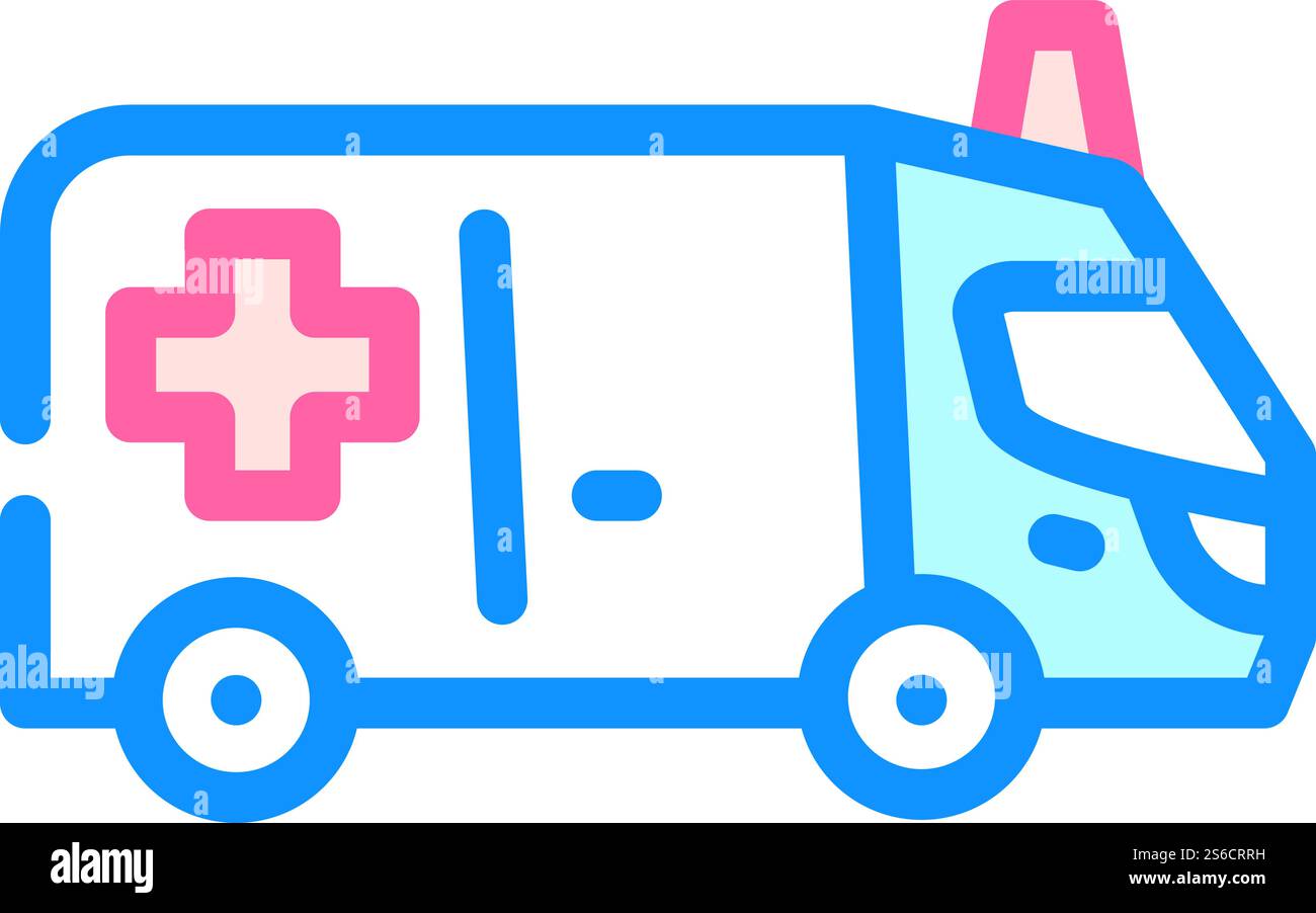 ambulance car color icon vector. ambulance car sign. isolated symbol ...