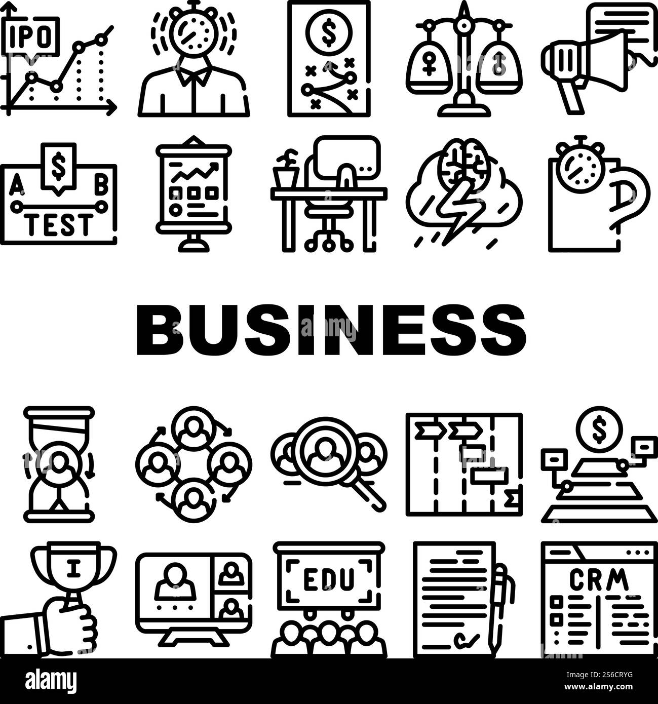 Business Situations Collection Icons Set Vector. Business Strategy And ...