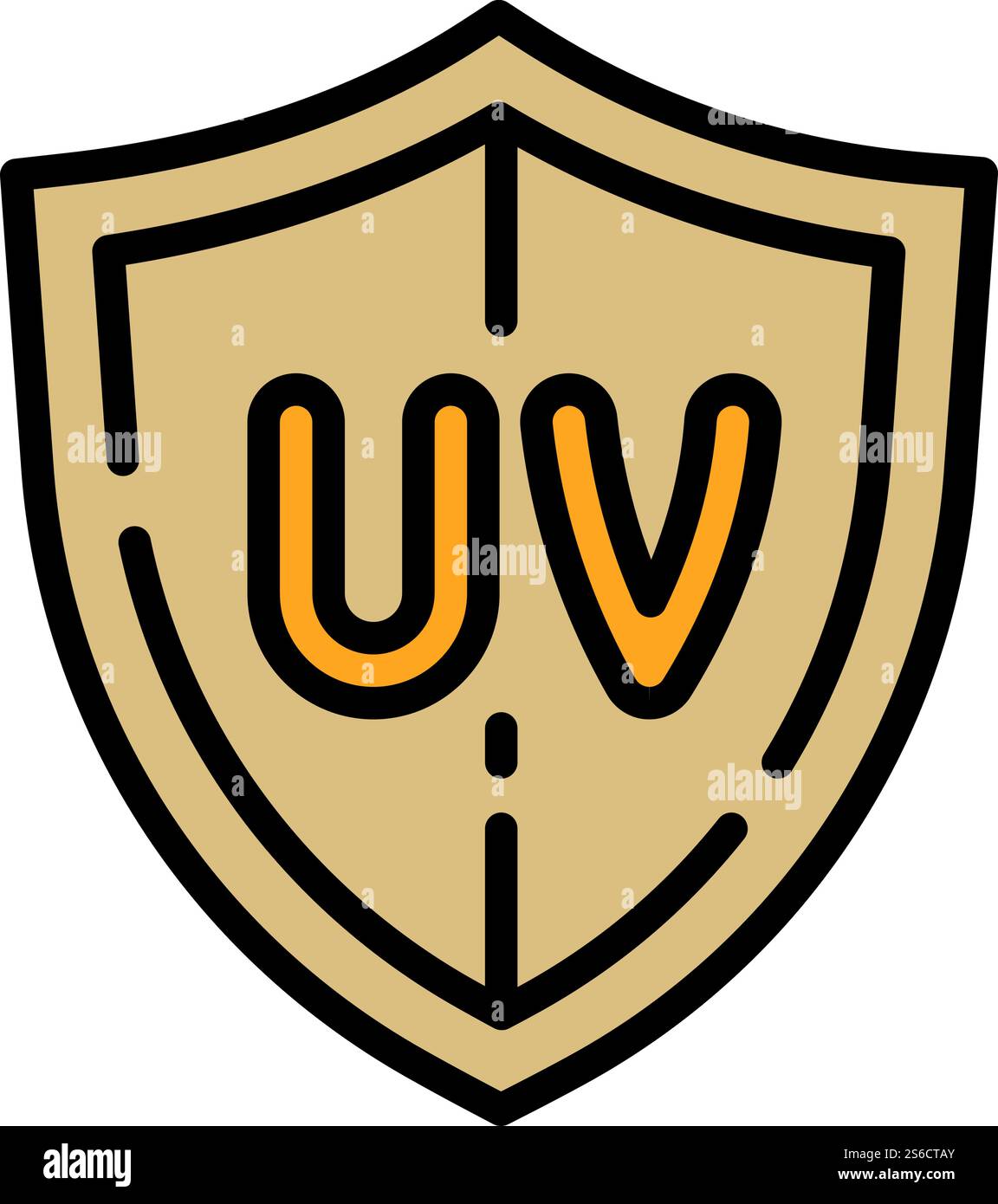 Uv shield protection icon. Outline uv shield protection vector icon for ...