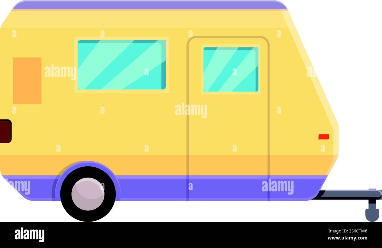 Motorhome camper trailer icon. Cartoon of motorhome camper trailer ...
