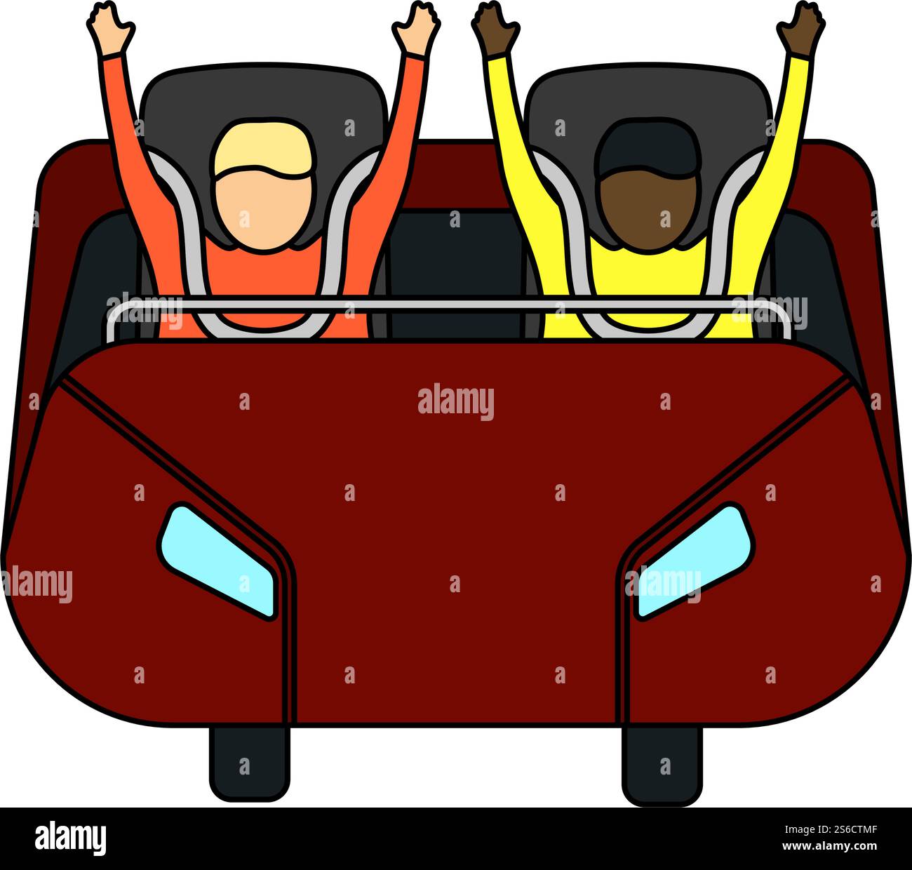 Roller Coaster Cart Icon. Editable Outline With Color Fill Design ...
