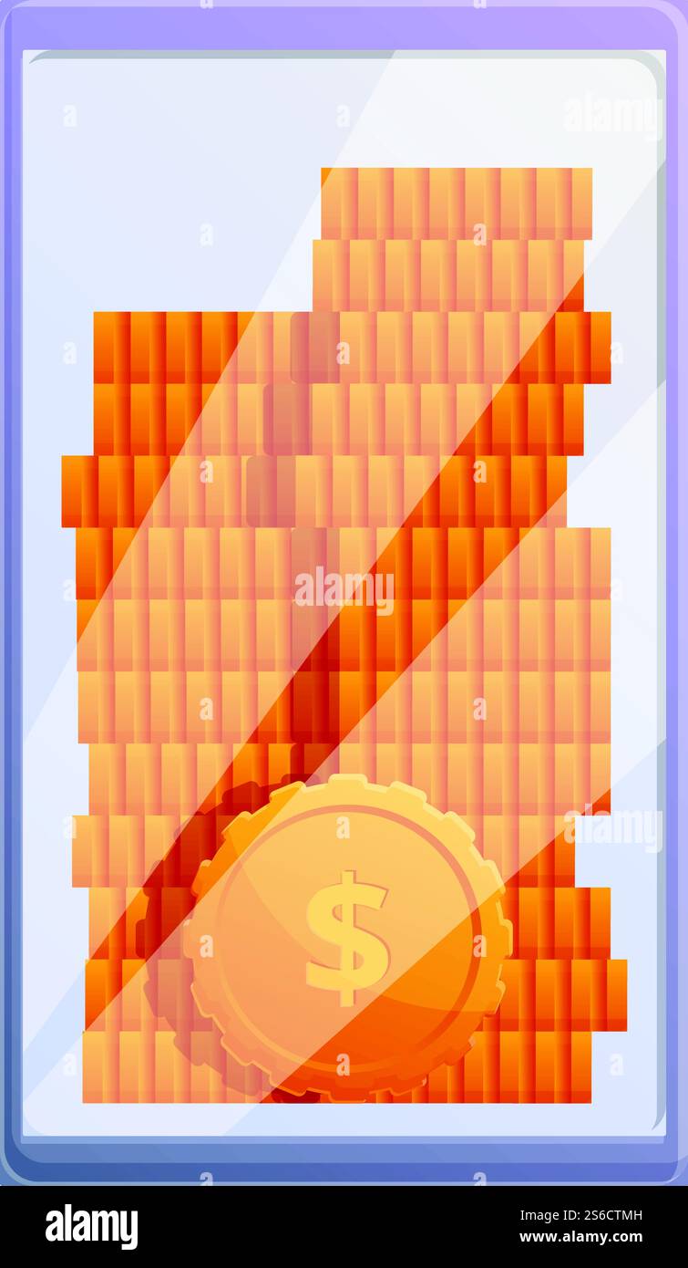 Monetization coin stack icon. Cartoon of monetization coin stack vector ...