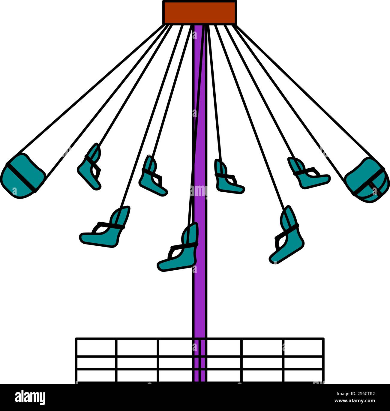 Big Carousel Icon. Editable Outline With Color Fill Design. Vector ...