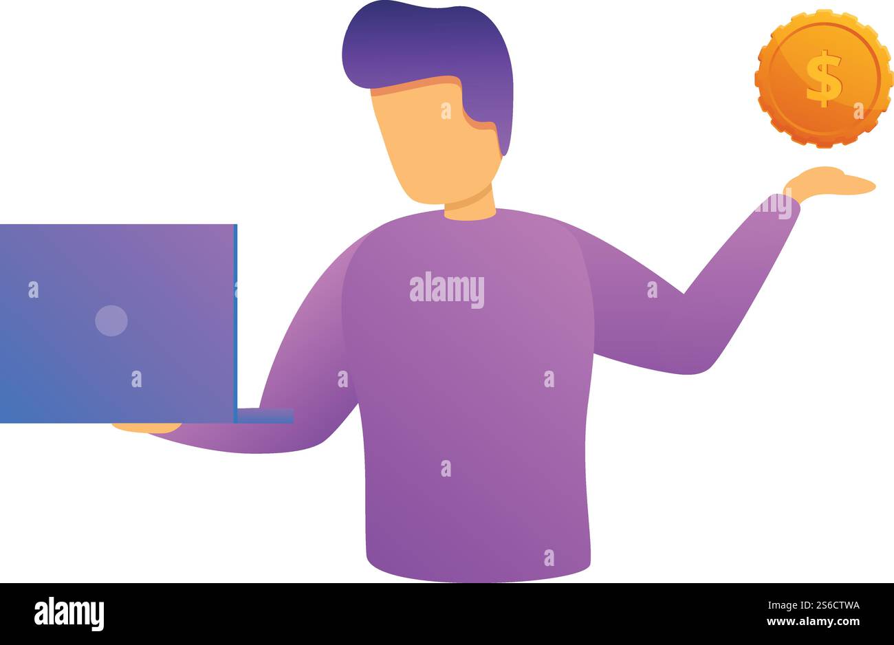 Freelancer monetization icon. Cartoon of freelancer monetization vector ...