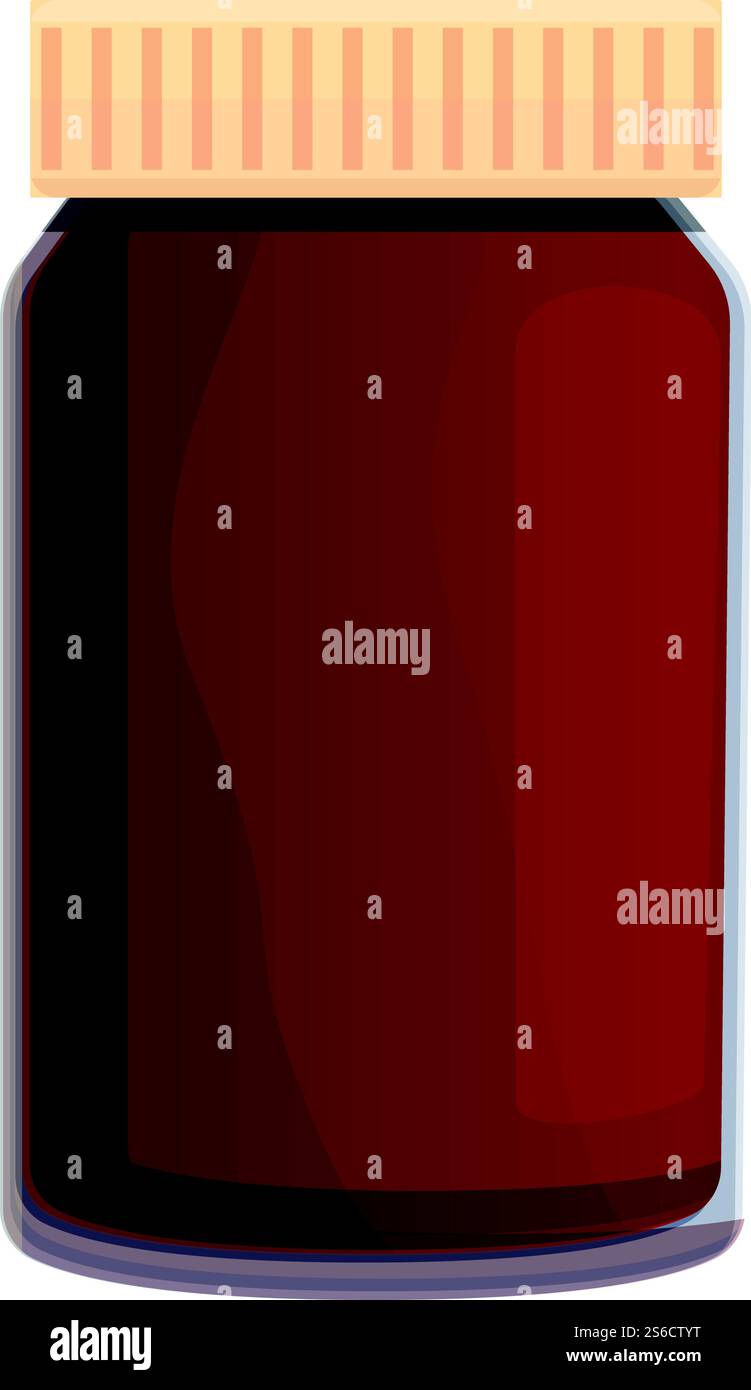 Full jar chocolate paste icon. Cartoon of full jar chocolate paste ...