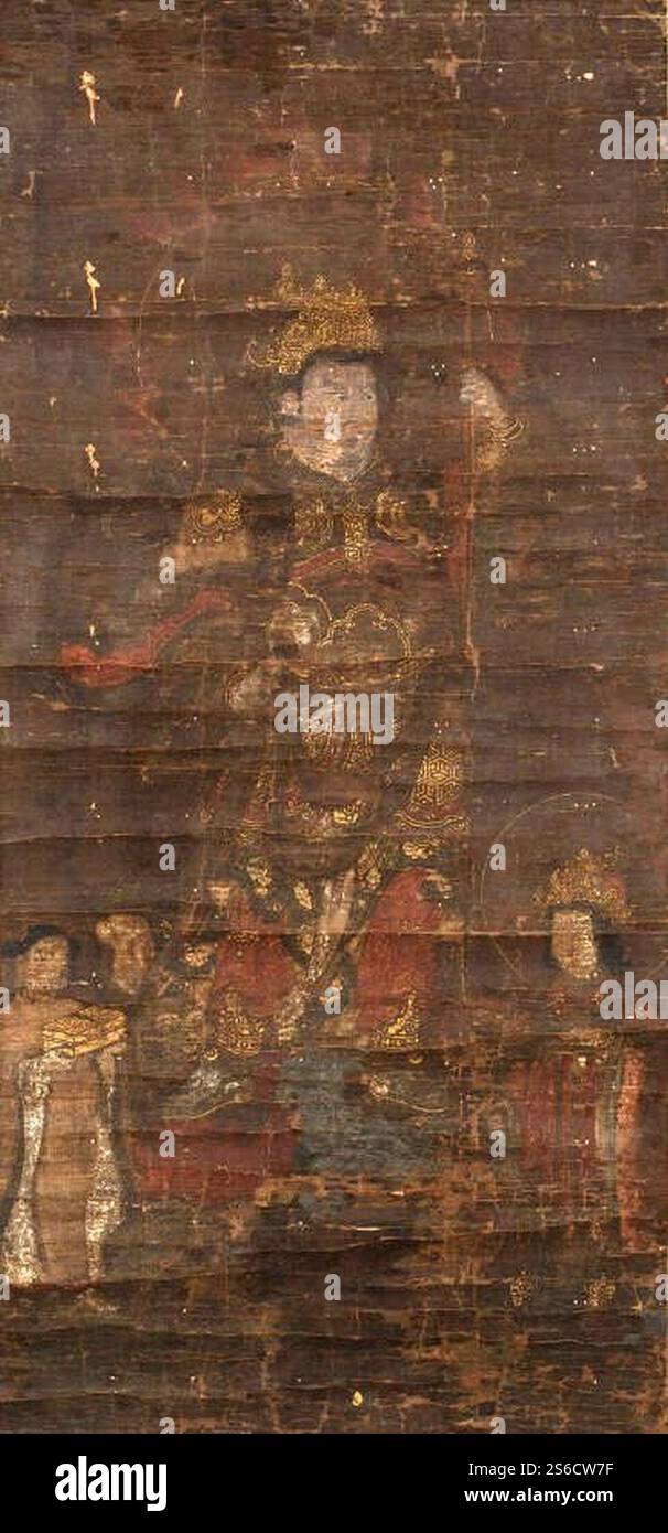 Bishamonten and Attendants, painting attributed to Geiami Shingei Stock ...