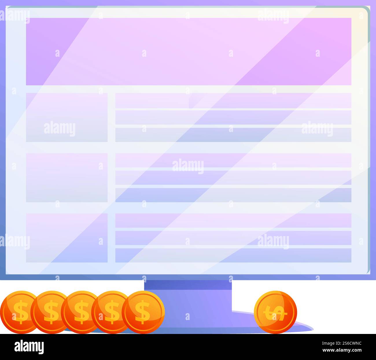 Data monitor monetization icon. Cartoon of data monitor monetization ...