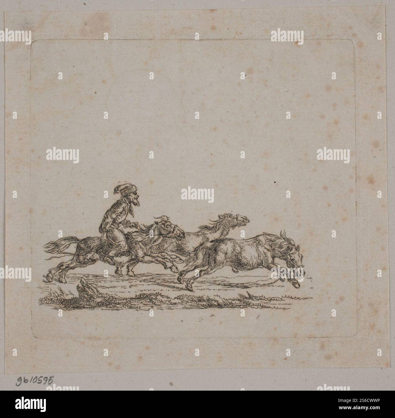 Christian David Gebauer, En kosak som fanger heste, 1813 Stock Photo ...