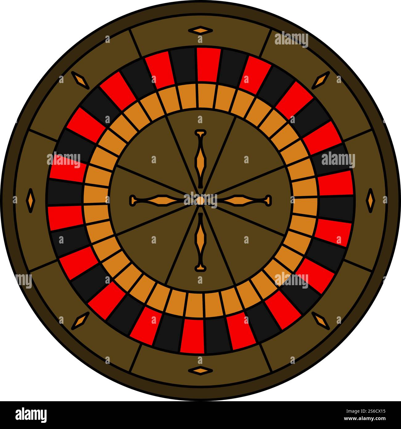 Roulette Wheel Icon. Editable Outline With Color Fill Design. Vector ...