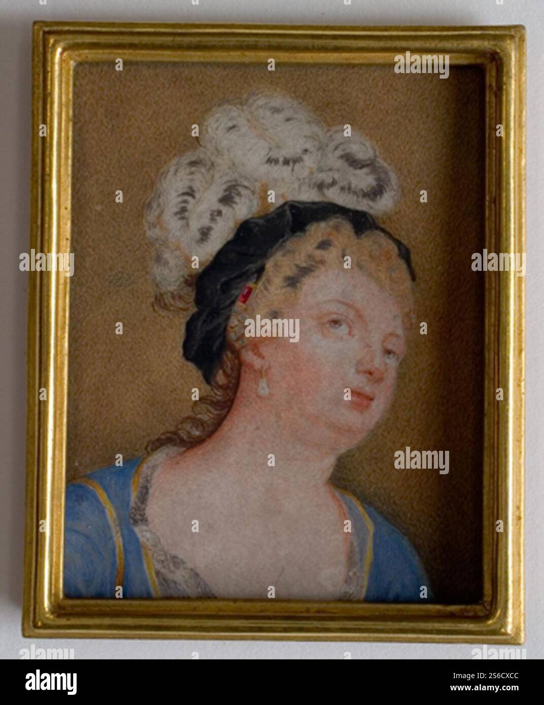 David Gardelle, Dameportræt med fjerhat Stock Photo - Alamy