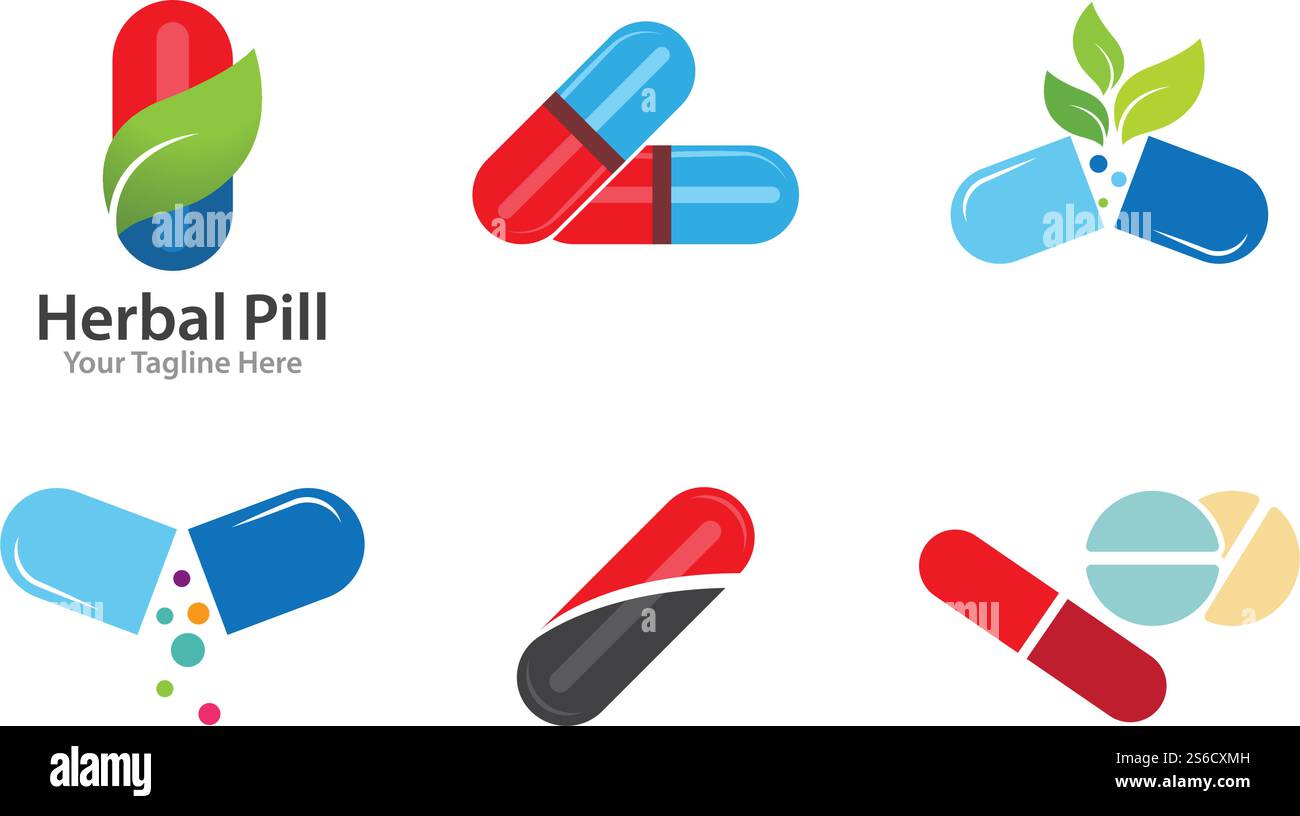 Pill illustration medical logo flat design Stock Vector Image & Art - Alamy