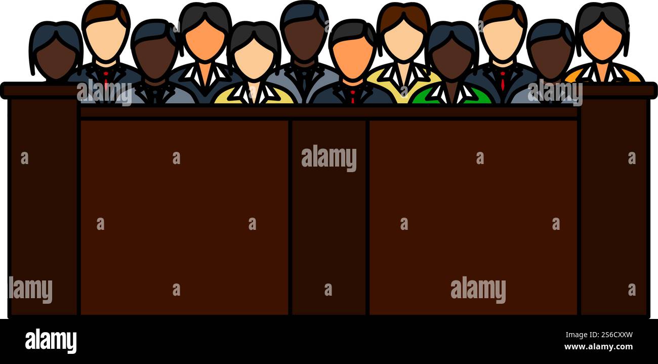 Jury Icon. Editable Outline With Color Fill Design. Vector Illustration ...