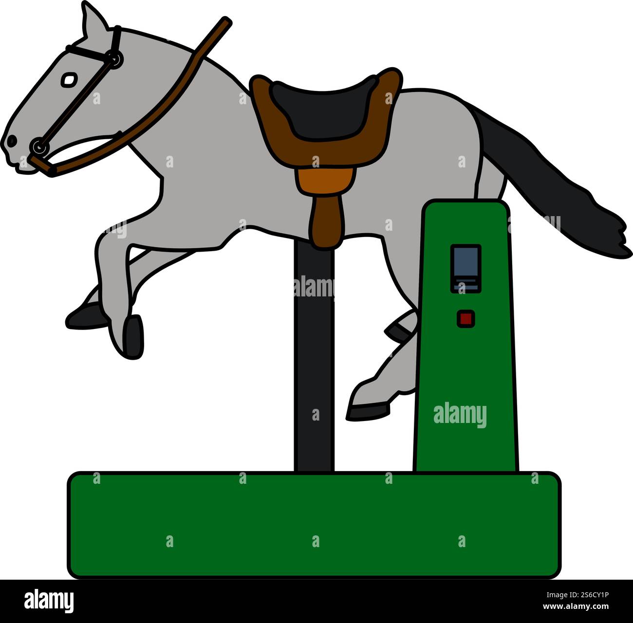 Horse Machine Icon. Editable Outline With Color Fill Design. Vector ...