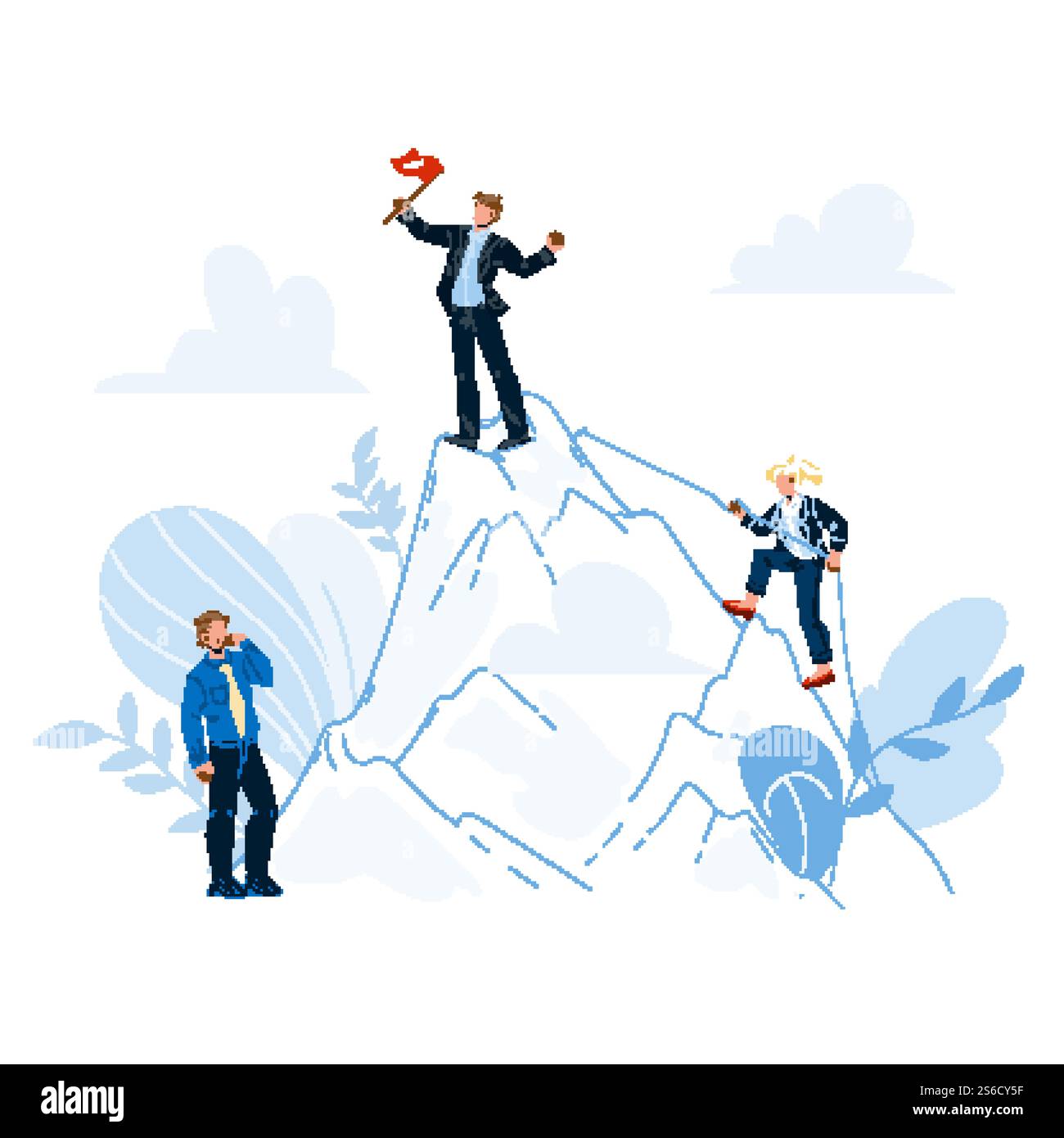 Career Growth From Clerk To Leader Chief Vector. Worker Manager ...