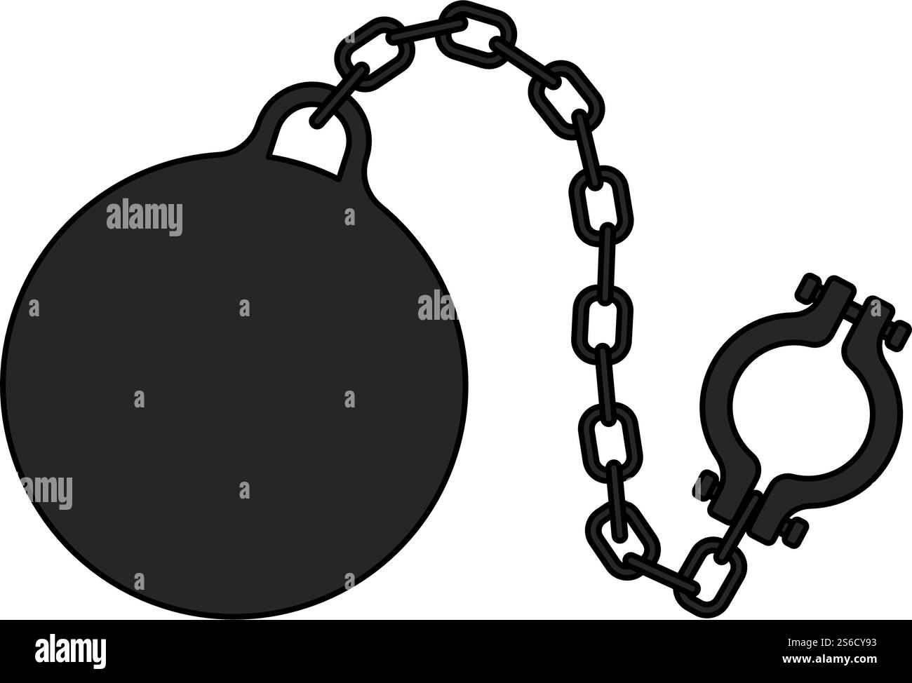 Fetter With Ball Icon. Editable Outline With Color Fill Design. Vector ...