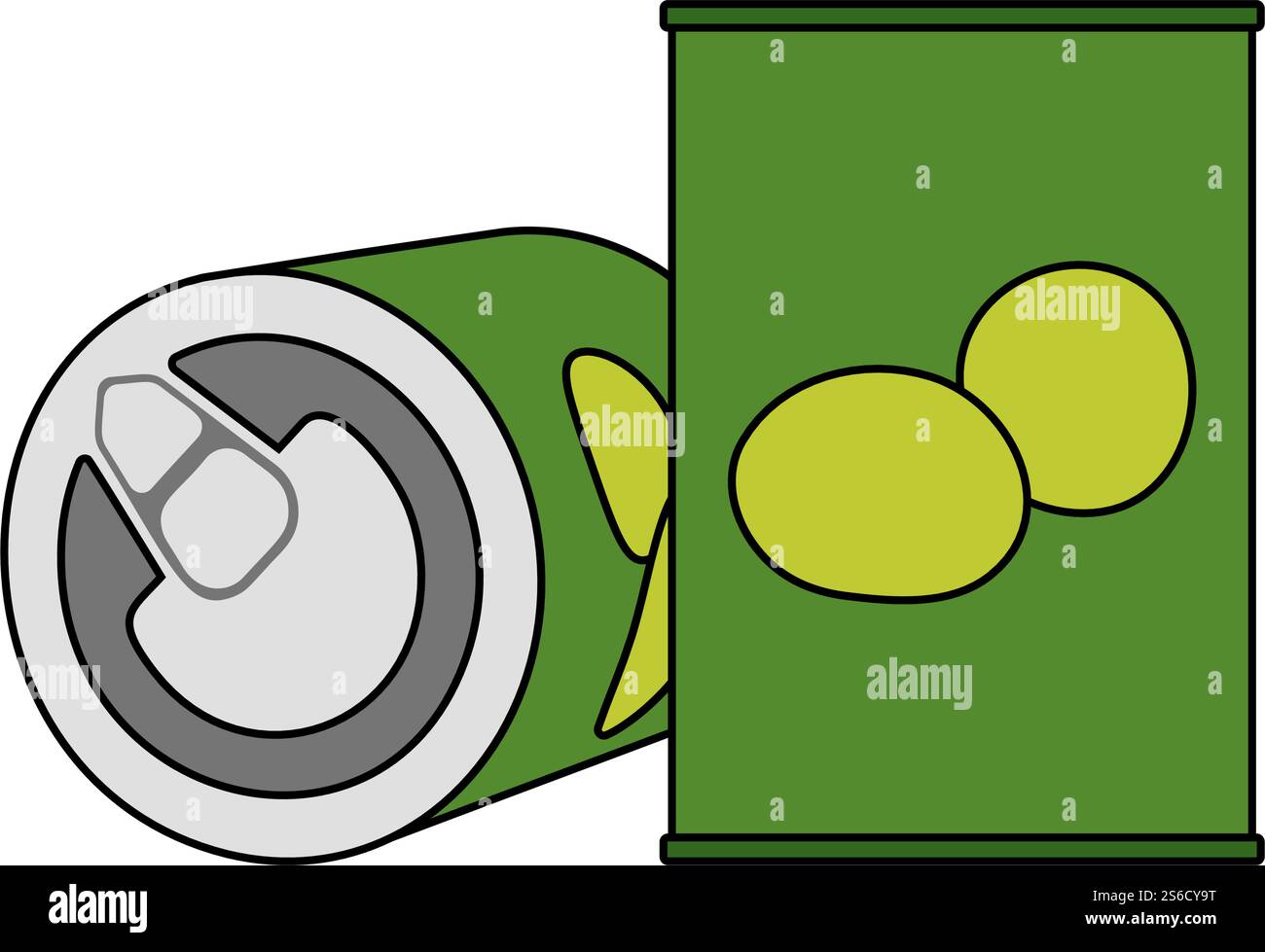 Olive Can Icon. Editable Outline With Color Fill Design. Vector ...