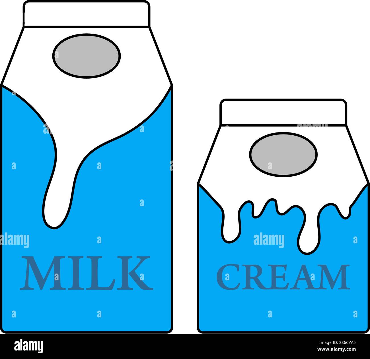 Milk And Cream Container Icon. Editable Outline With Color Fill Design ...
