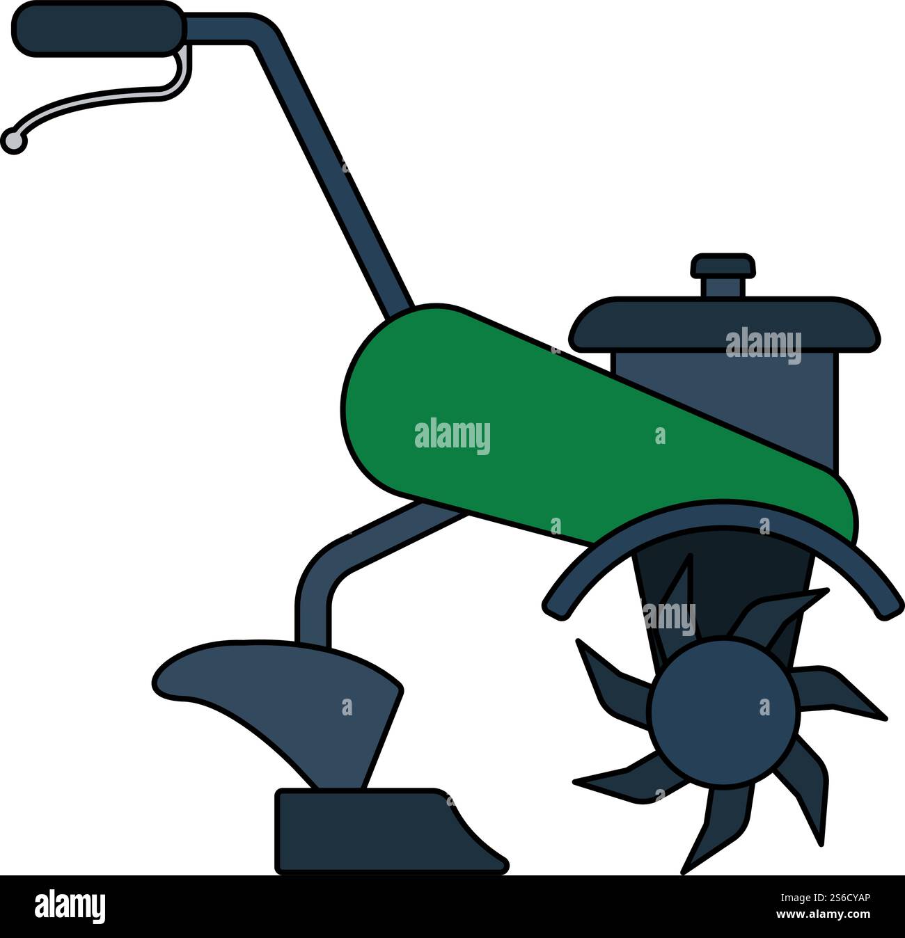 Garden Tiller Icon. Editable Outline With Color Fill Design. Vector ...