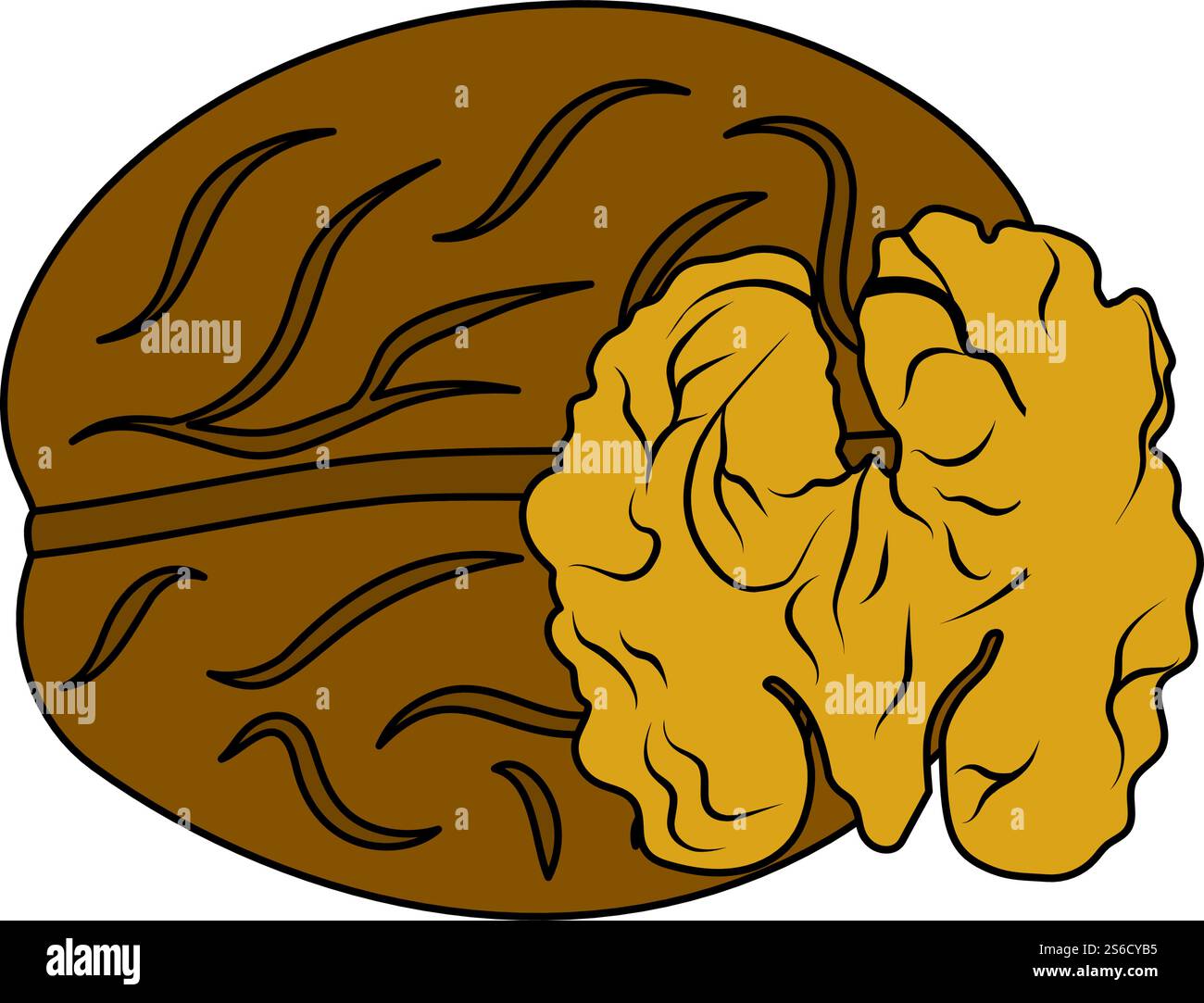 Walnut Icon. Editable Outline With Color Fill Design. Vector ...