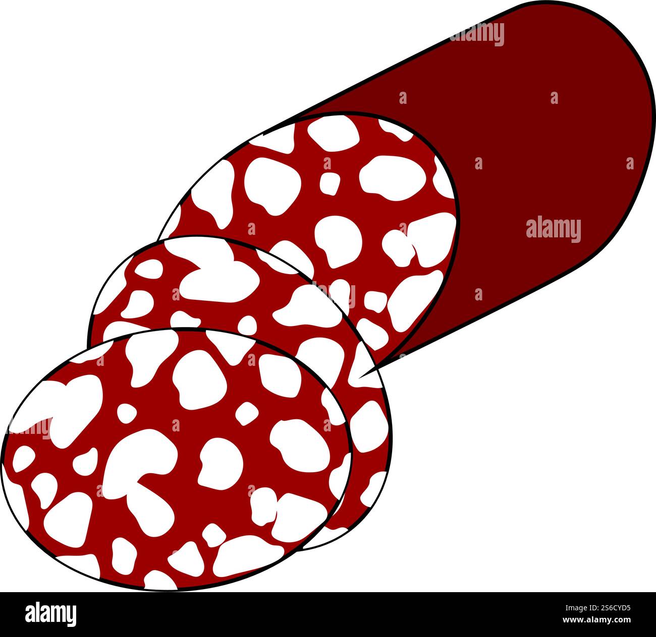 Salami Icon. Editable Outline With Color Fill Design. Vector ...