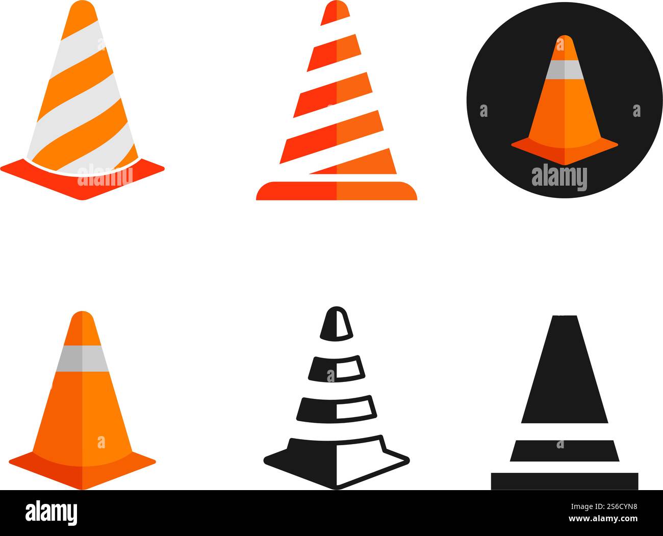 Orange pylon cone Stock Vector Images - Alamy
