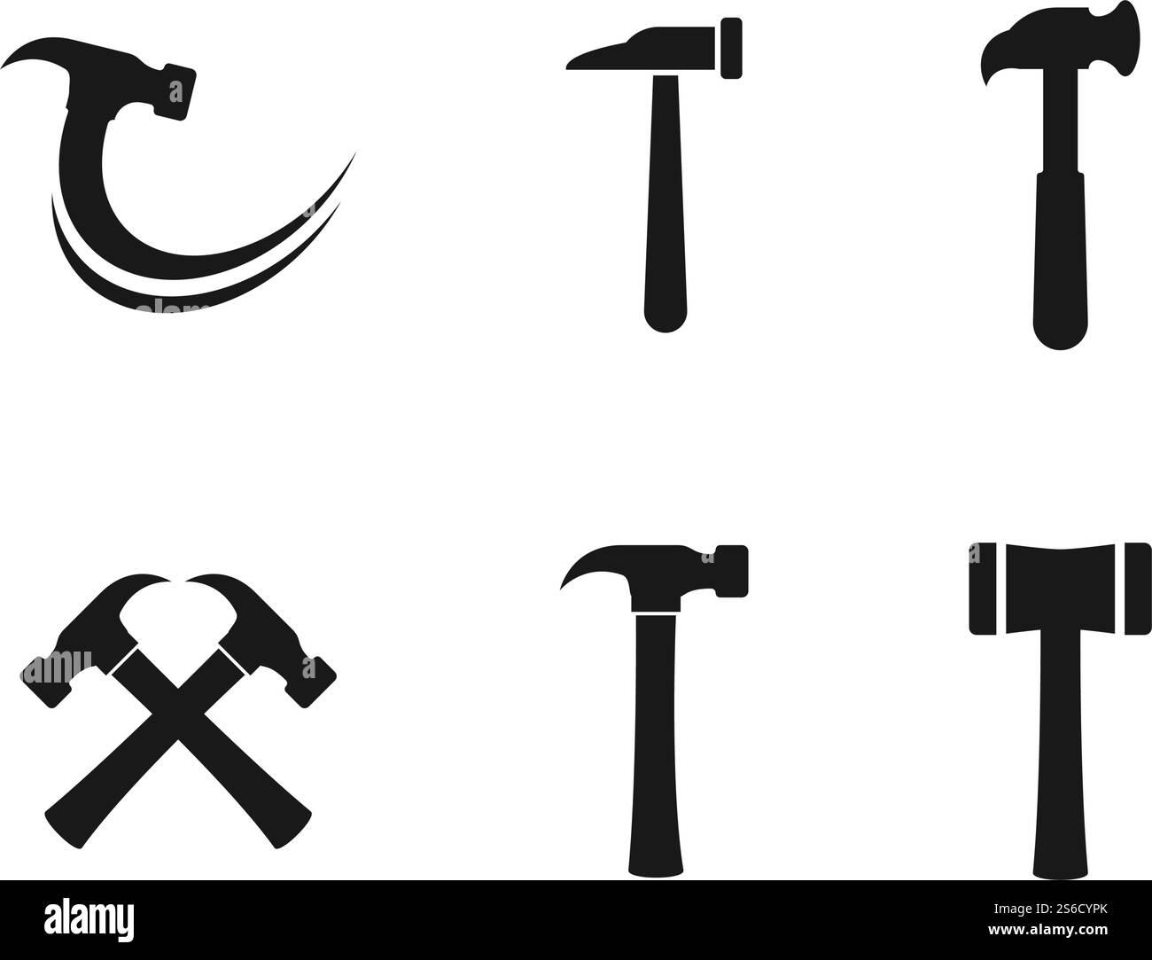 Hammer construction logo illustration flat design Stock Vector Image ...