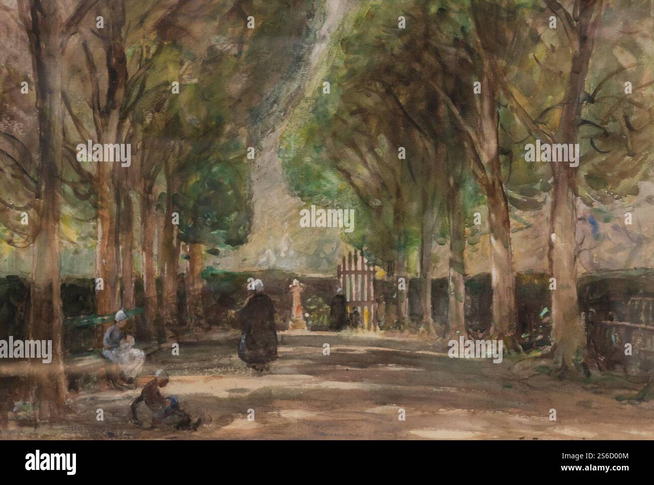 Frederick Stuart Richardson - IN A FRENCH GARDEN Signed lower right ...