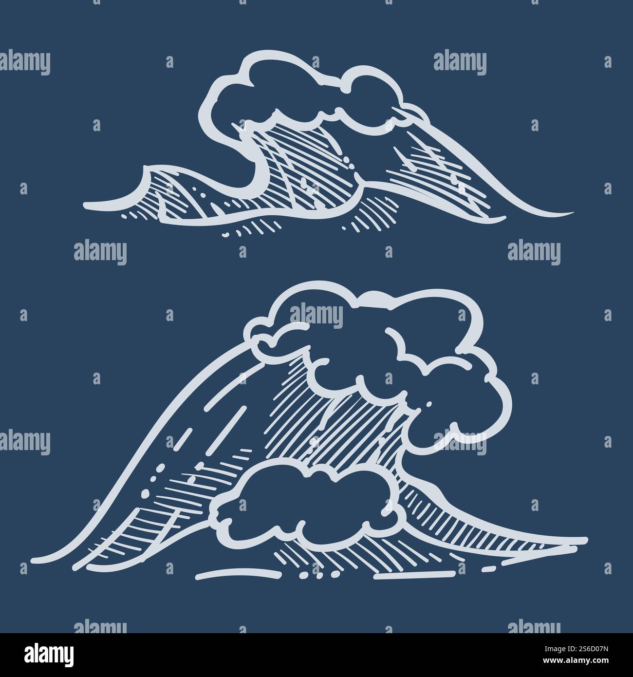 Scenic seascape foamy ocean Stock Vector Images - Alamy