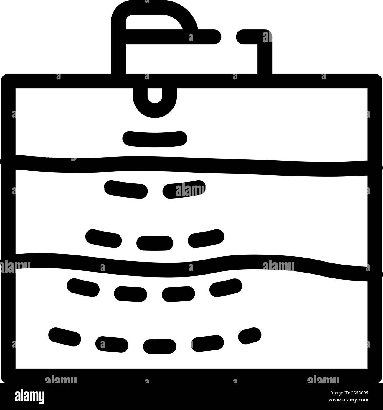 georadar scanning earth line icon vector. georadar scanning earth sign ...