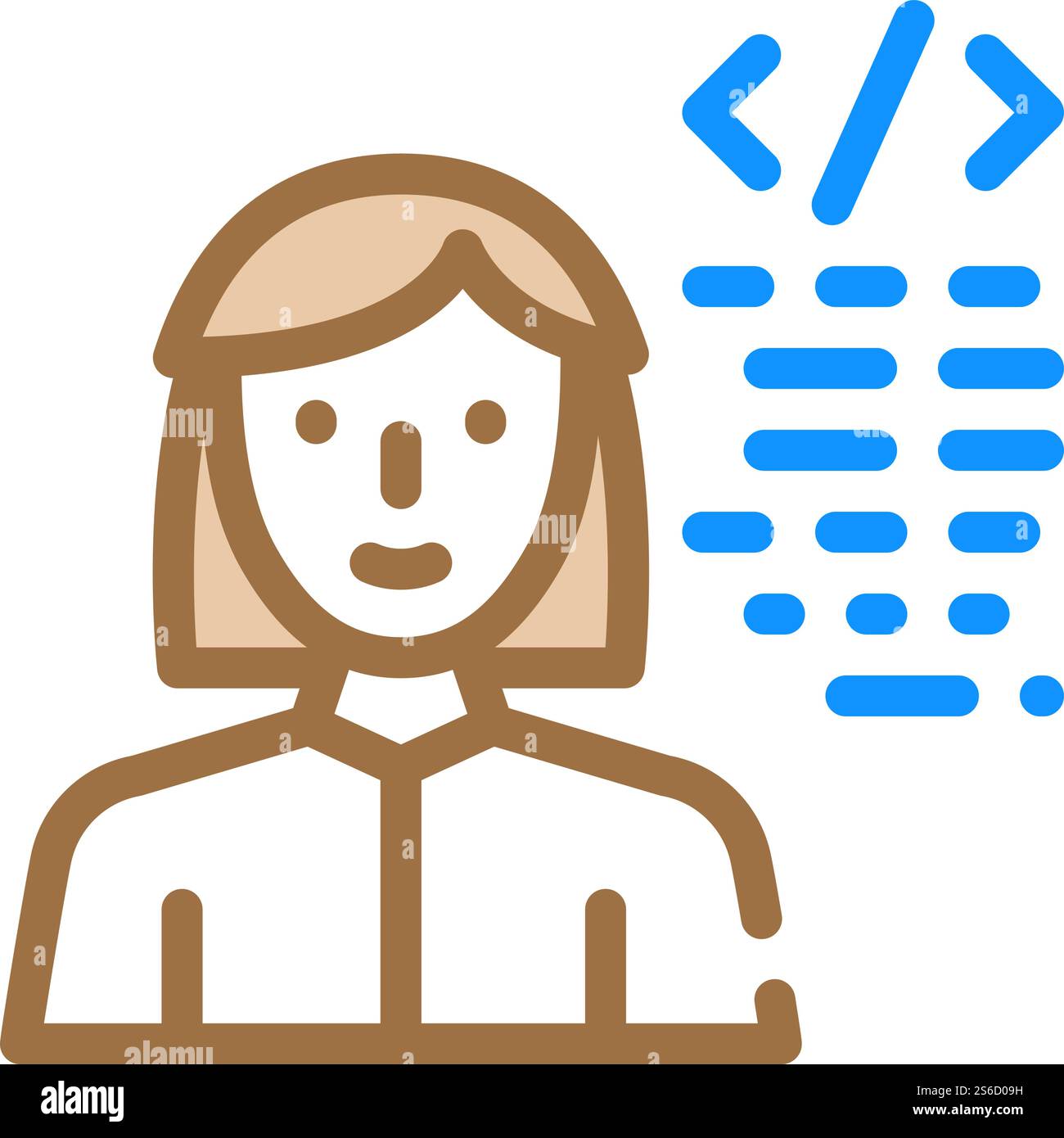 programmer woman job color icon vector. programmer woman job sign ...