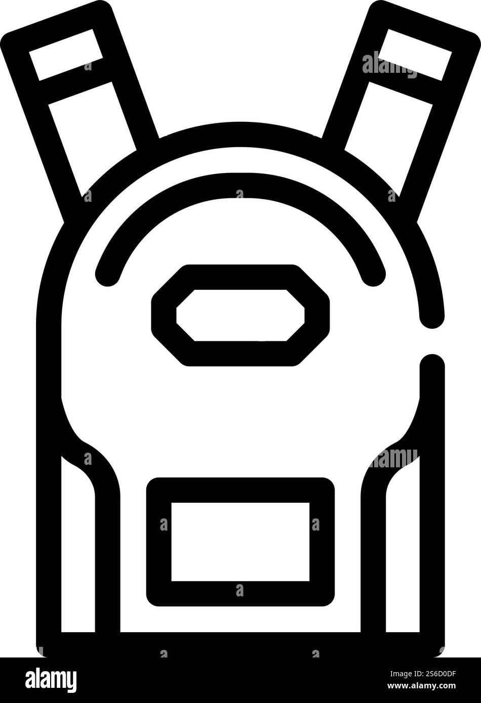 school backpack line icon vector. school backpack sign. isolated ...