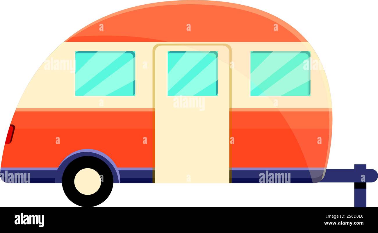 Camp trailer icon. Cartoon of camp trailer vector icon for web design ...