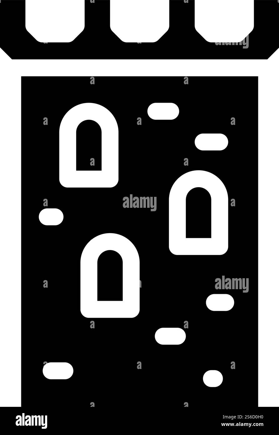 tower of antique castle glyph icon vector. tower of antique castle sign ...