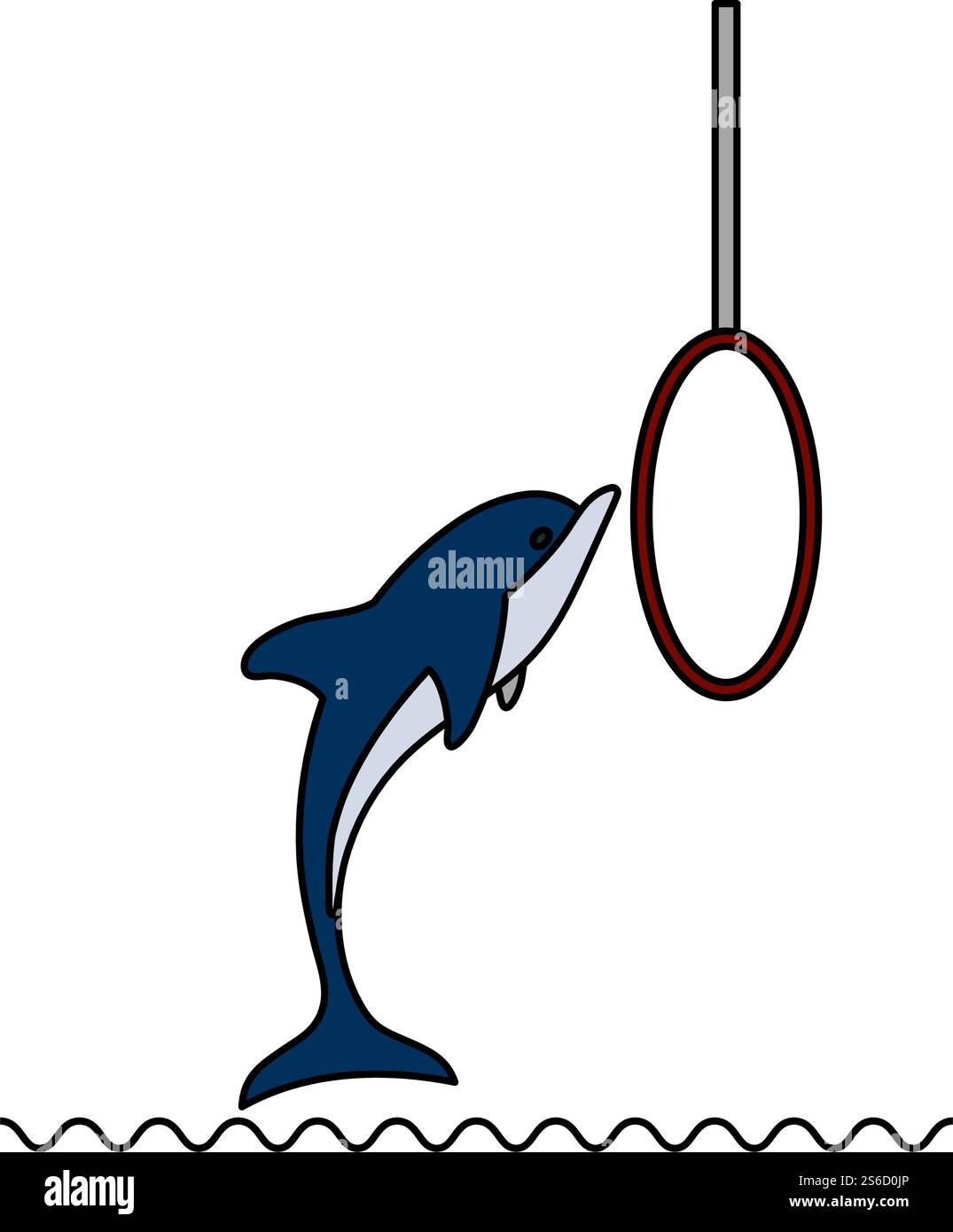 Jump Dolphin Icon. Editable Outline With Color Fill Design. Vector ...