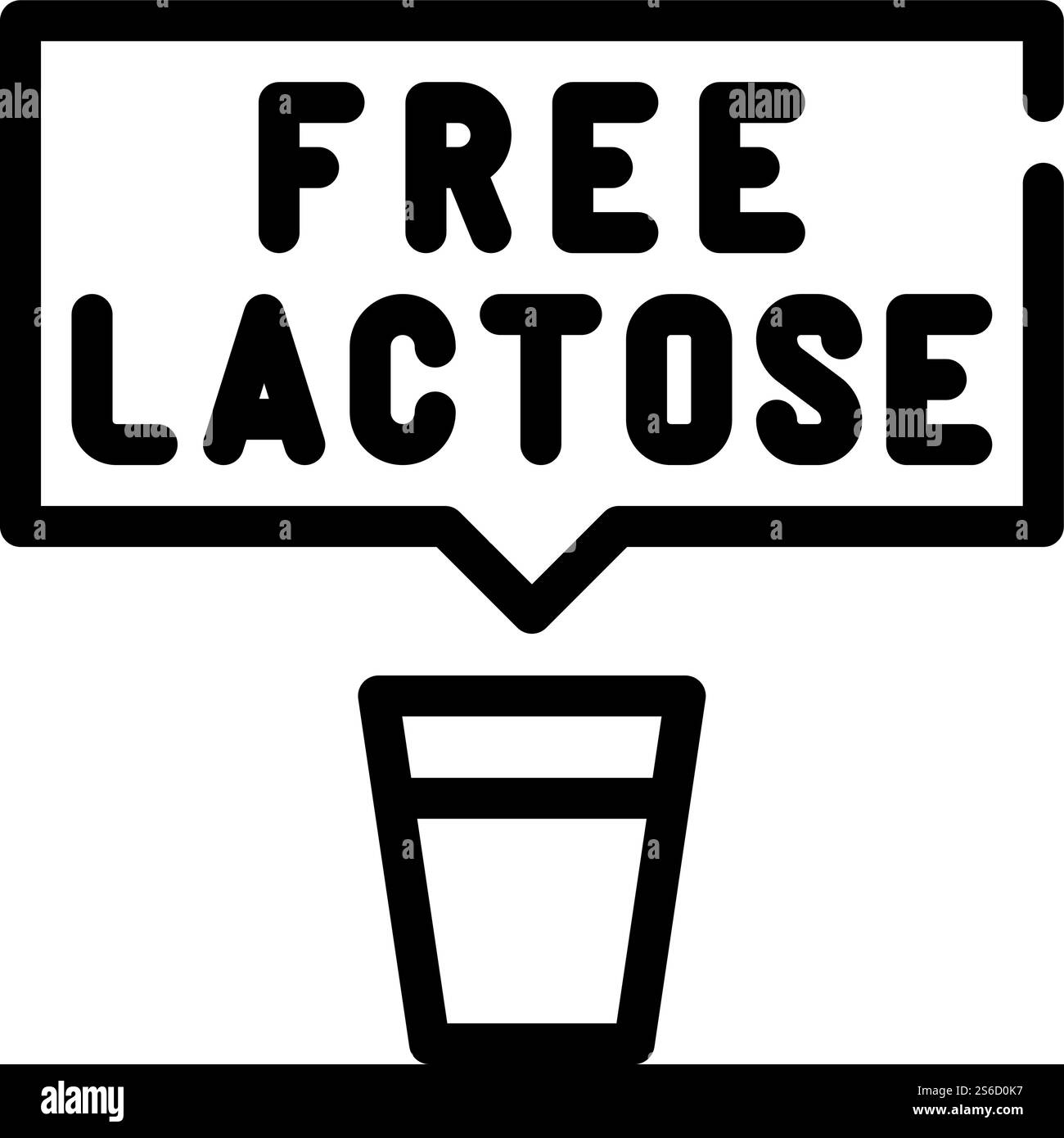 free lactose milk line icon vector. free lactose milk sign. isolated ...