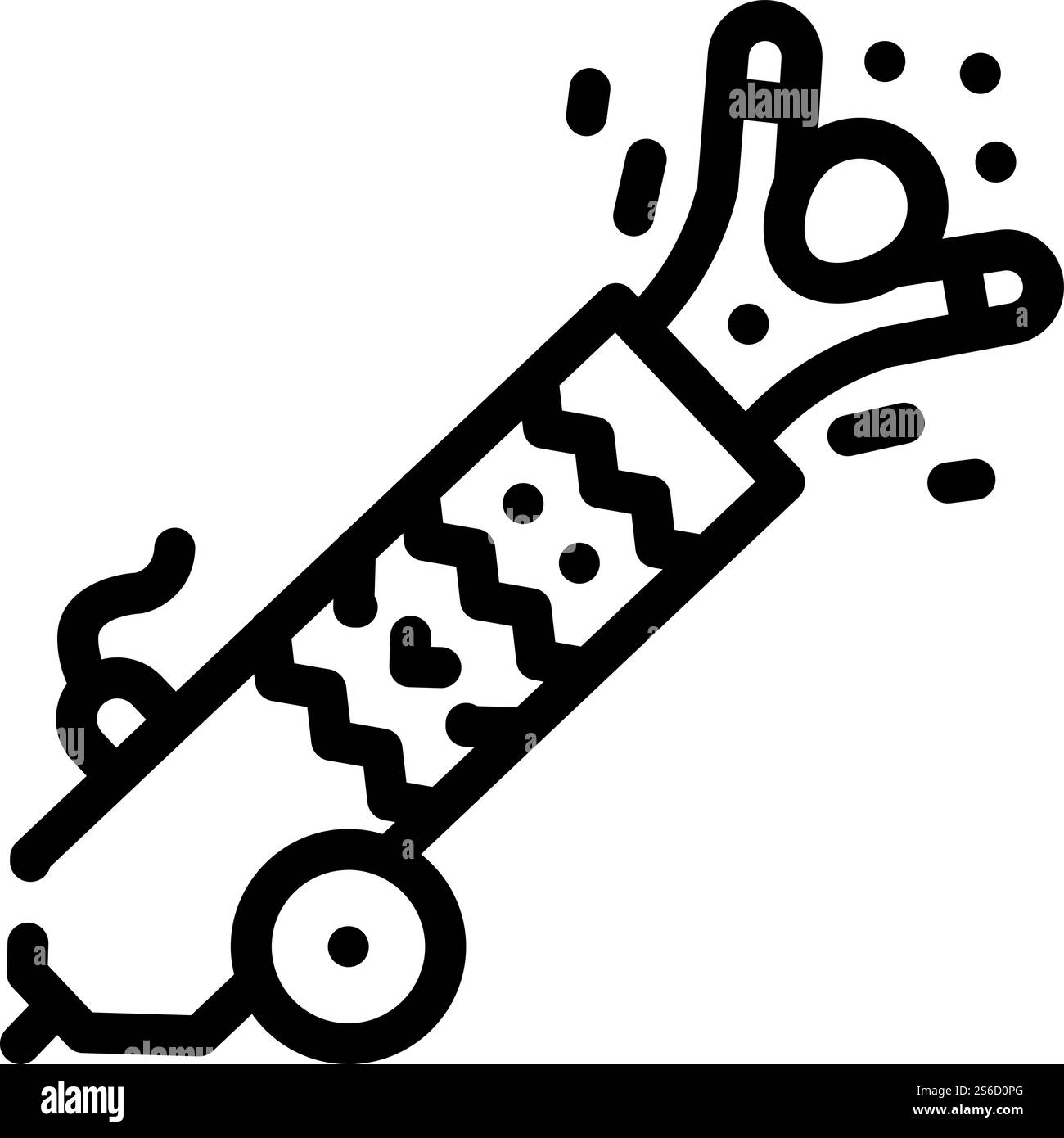 aerodynamic cannon line icon vector. aerodynamic cannon sign. isolated ...
