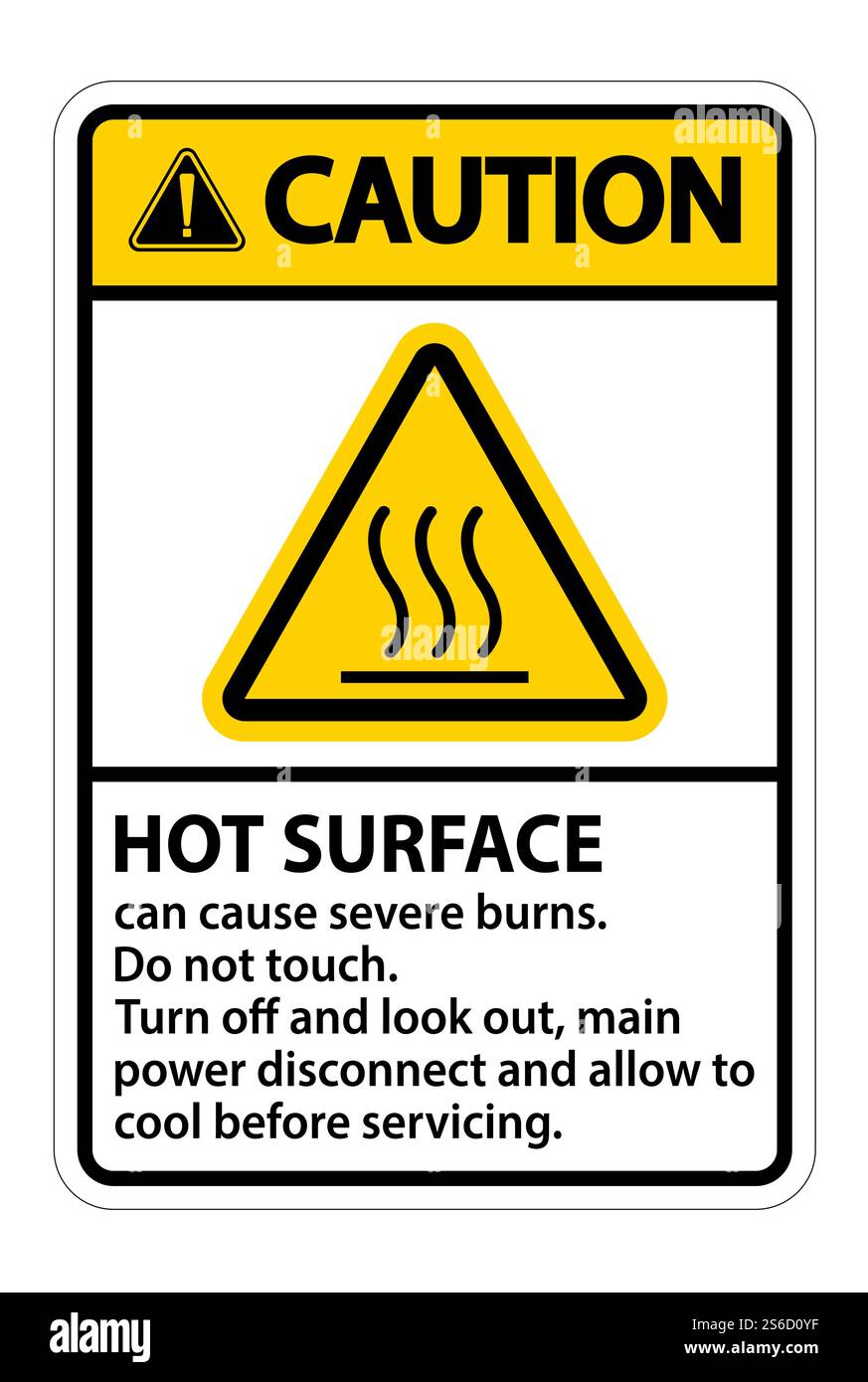 Caution Hot surface sign on white background Stock Vector Image & Art ...