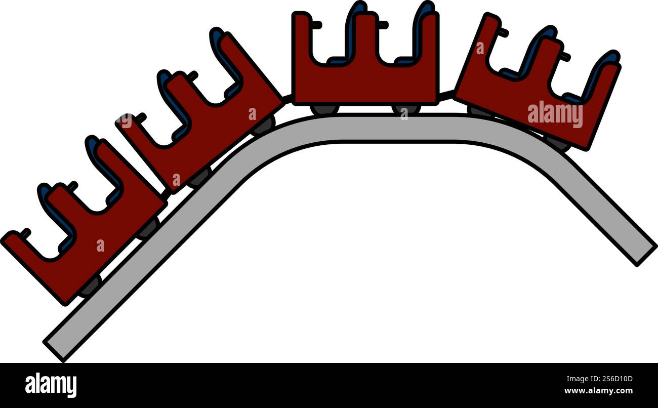 Small Roller Coaster Icon. Editable Outline With Color Fill Design ...
