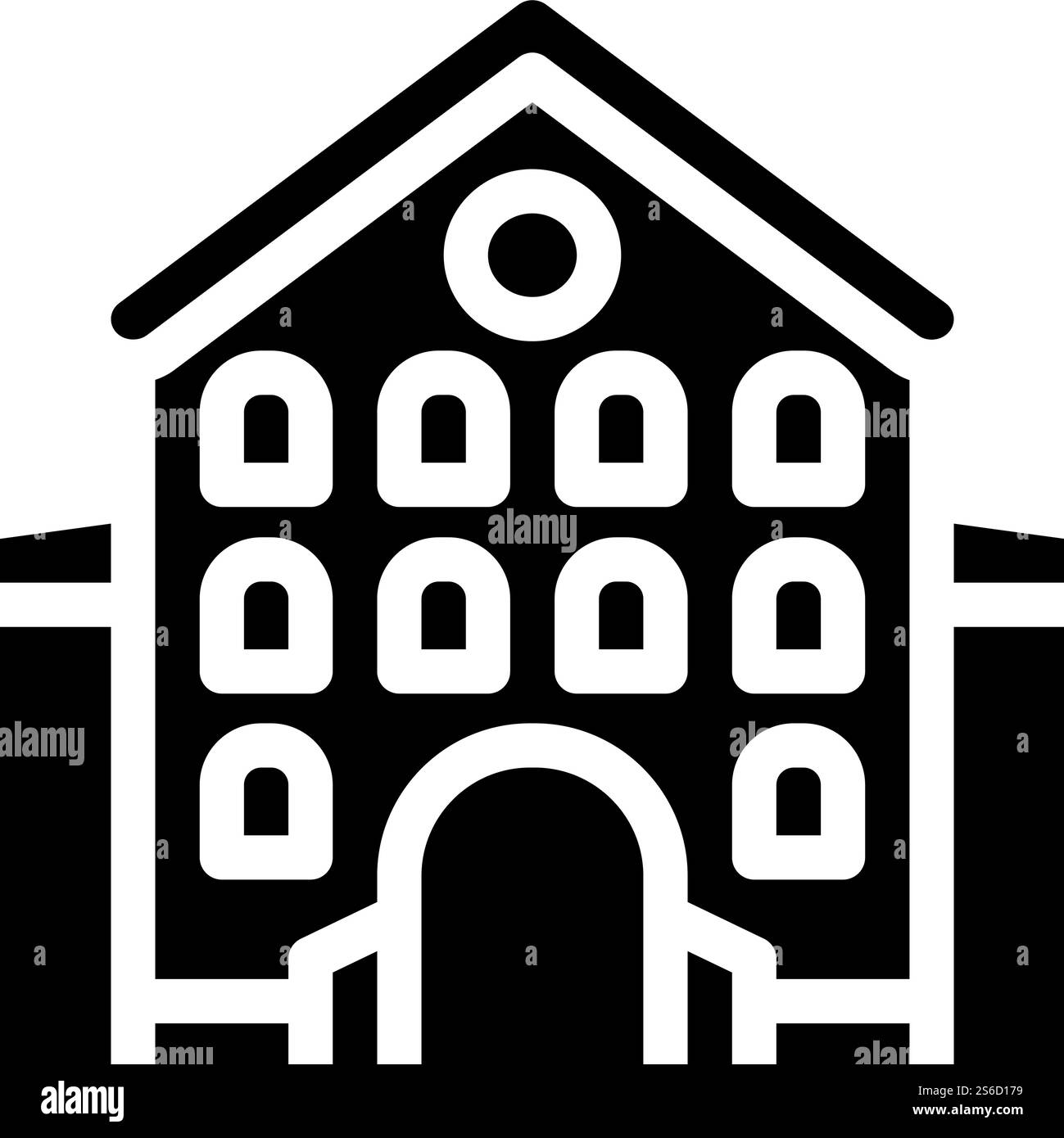 castle main building glyph icon vector. castle main building sign ...