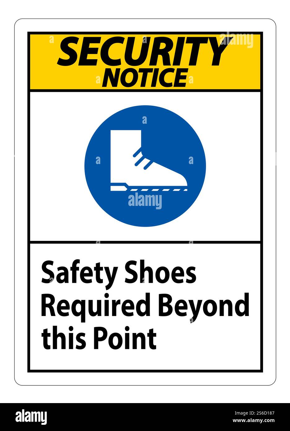 Security Notice Sign Safety Shoes Required Beyond This Point Stock ...
