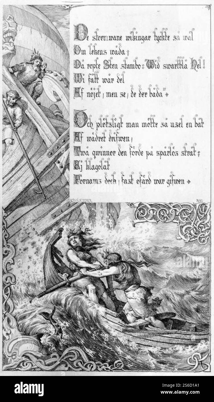 Fredrik Wilhelm Scholander - Illustration till ''Fjolners saga ...