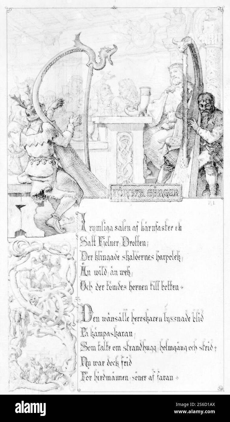 Fredrik Wilhelm Scholander - Illustration till ''Fjolners saga ...