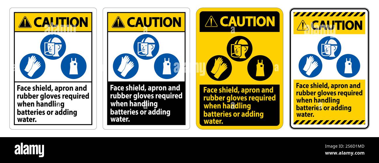 Caution Sign Face Shield, Apron And Rubber Gloves Required When ...