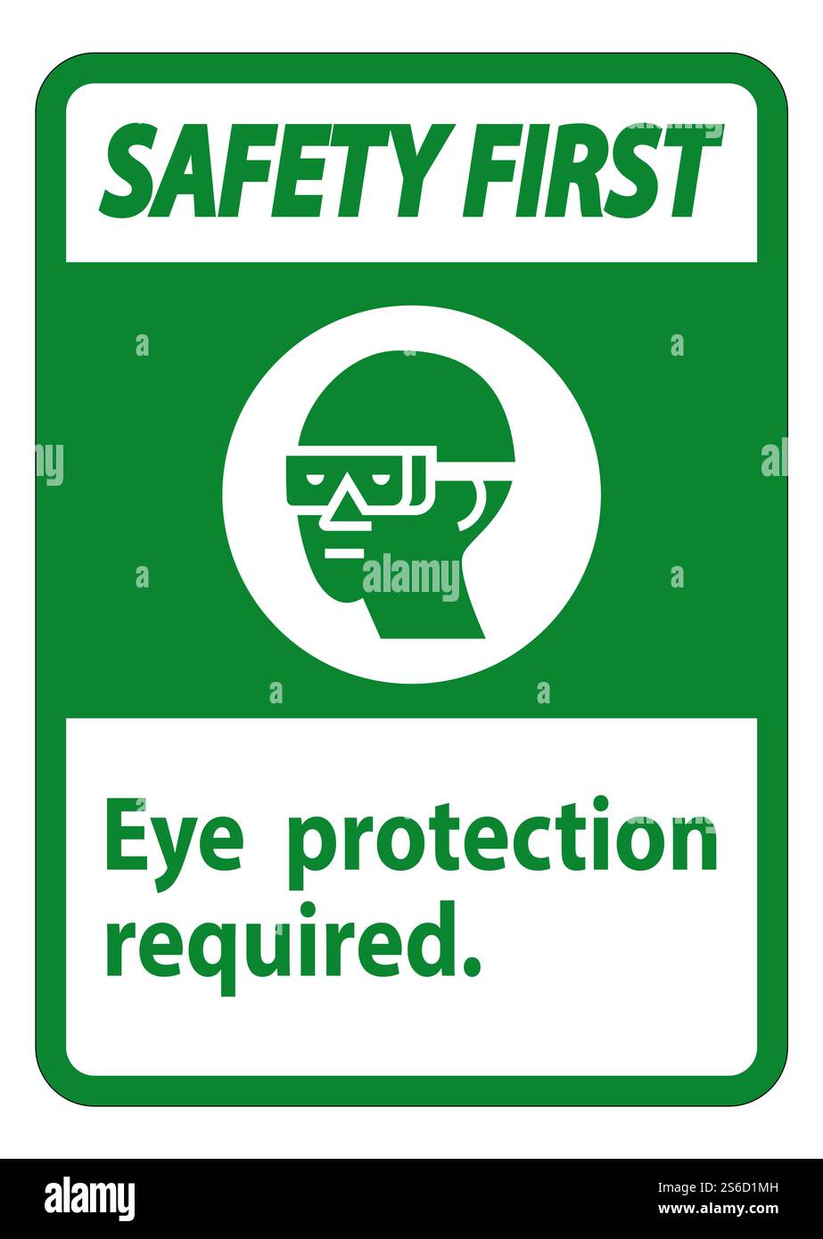 Safety First Sign Eye Protection Required Symbol Isolate on White ...