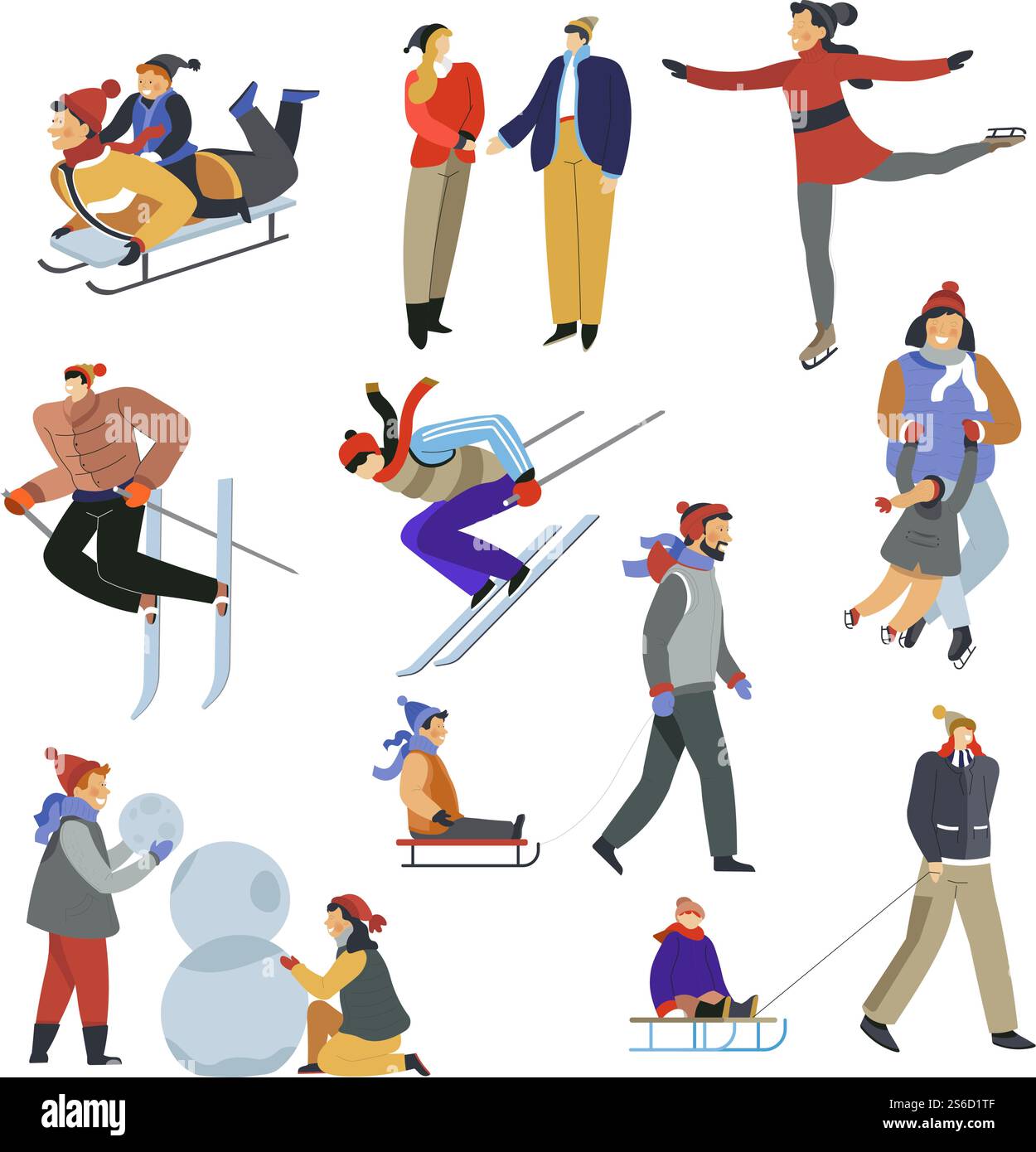 Kid dog sliding sledge Stock Vector Images - Alamy