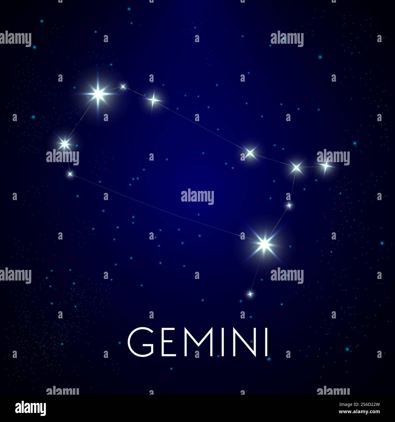 Gemini zodiac sign, constellations and astronomical symbol vector ...