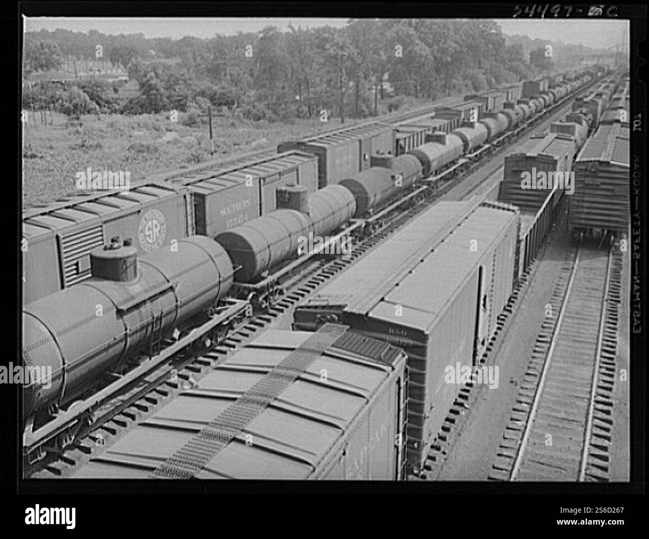 Freight cars and oil tanks in the railroad yards. Tennessee Stock Photo ...