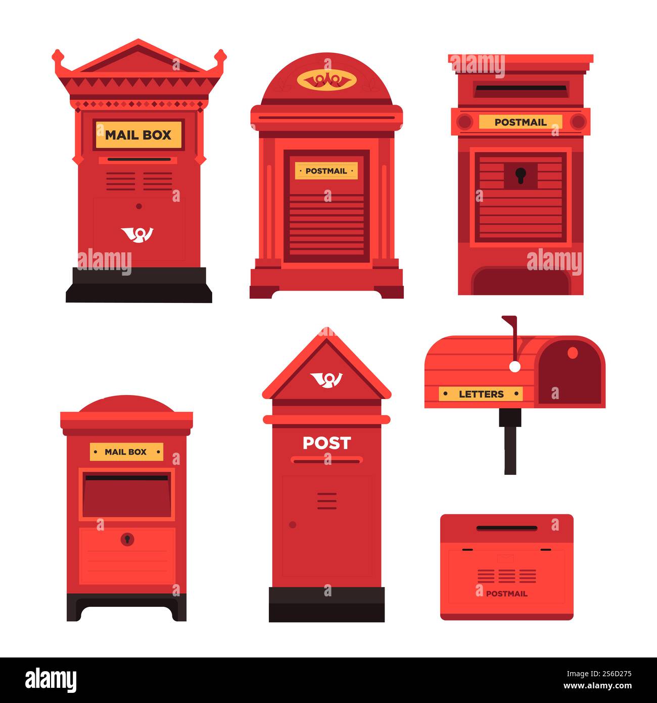 Gold postbox Stock Vector Images - Alamy
