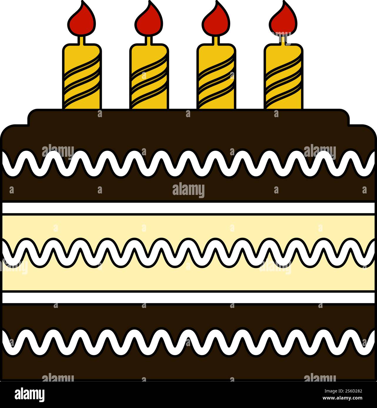 Party Cake Icon. Editable Outline With Color Fill Design. Vector ...